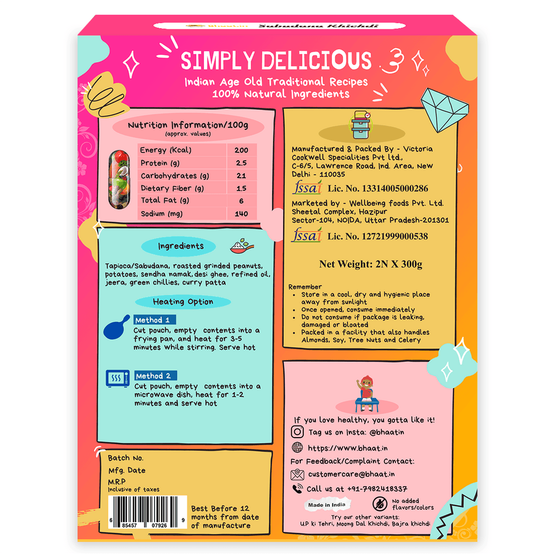 Pack of 2 - Ready to Eat - Sabudana Khichdi Falahaari – Bhaat.in